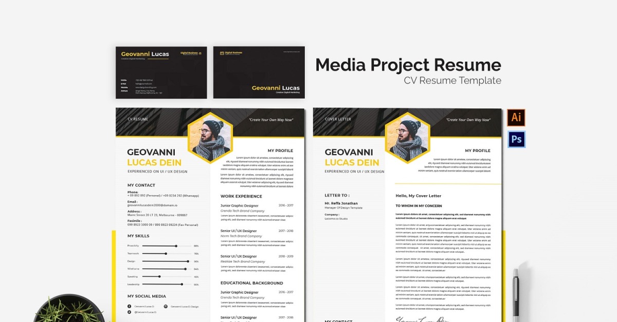 Media Project CV Printable Resume Templates - TemplateMonster