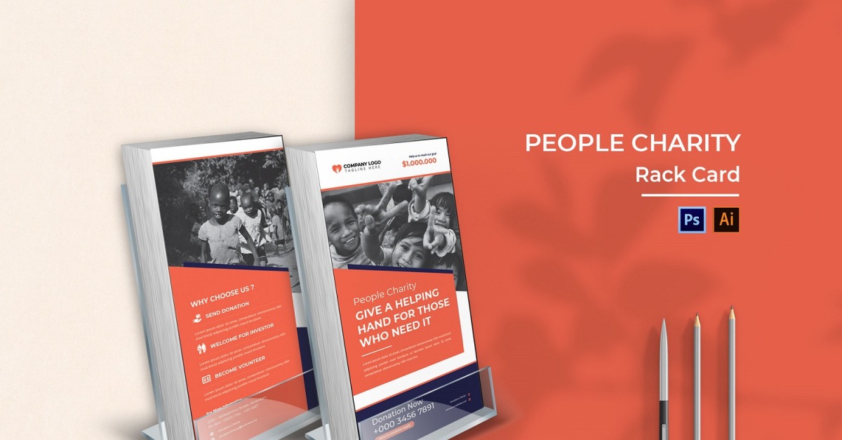 People Charity Rack Card Template #181762 - TemplateMonster