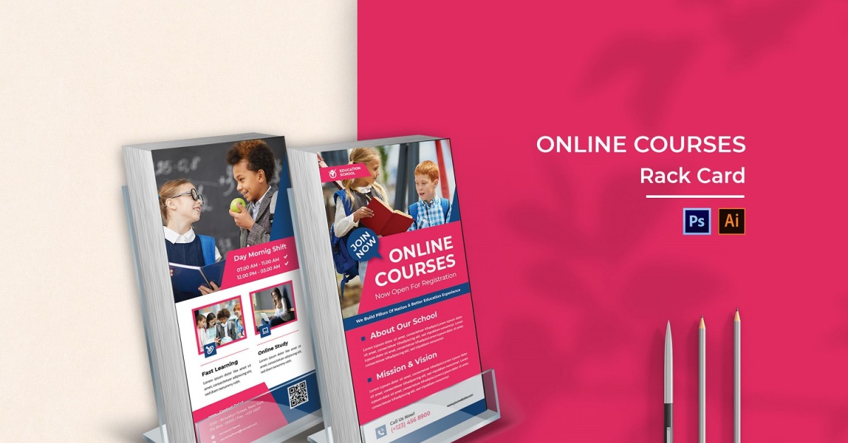 Online Courses Rack Card Brochure #181856 - TemplateMonster