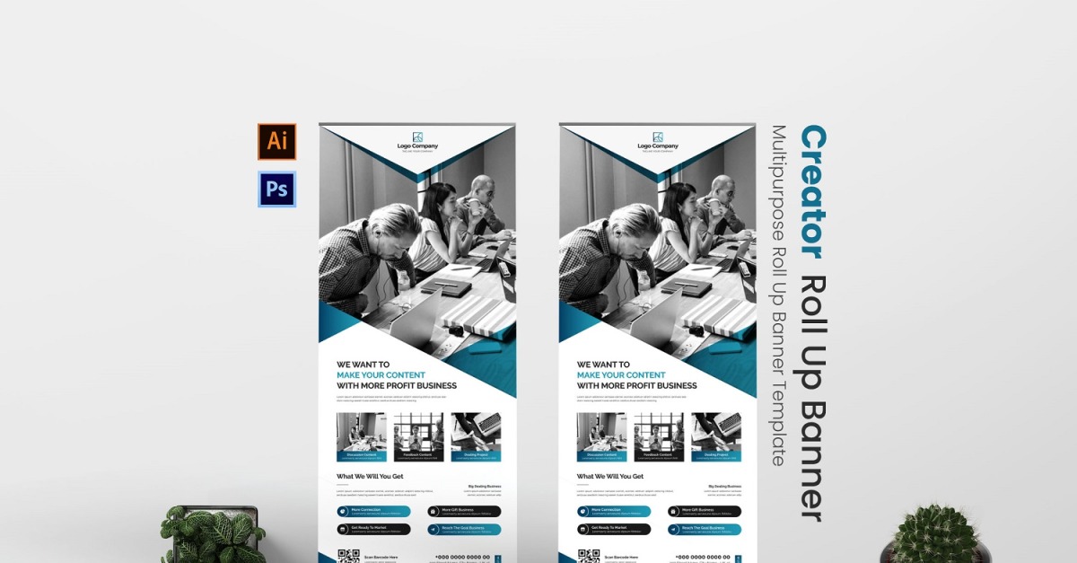 Content Creator Roll Up Banner #181901 - TemplateMonster
