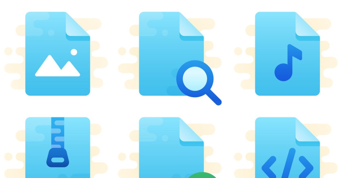 Files Icon Pack in Cute Clipart Style - TemplateMonster