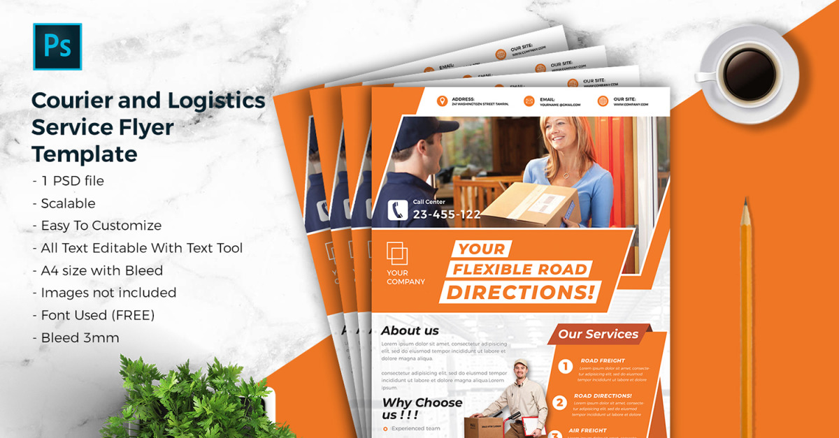 Courier & Logistic Flyer Template vol.07