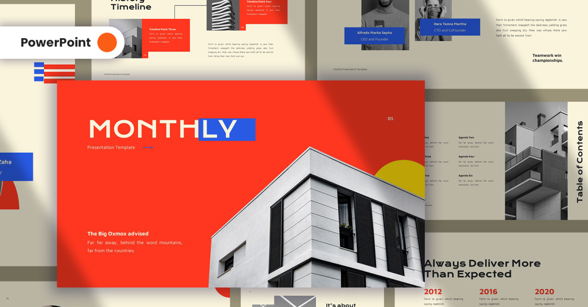 Monthly Creative PowerPoint Template - TemplateMonster