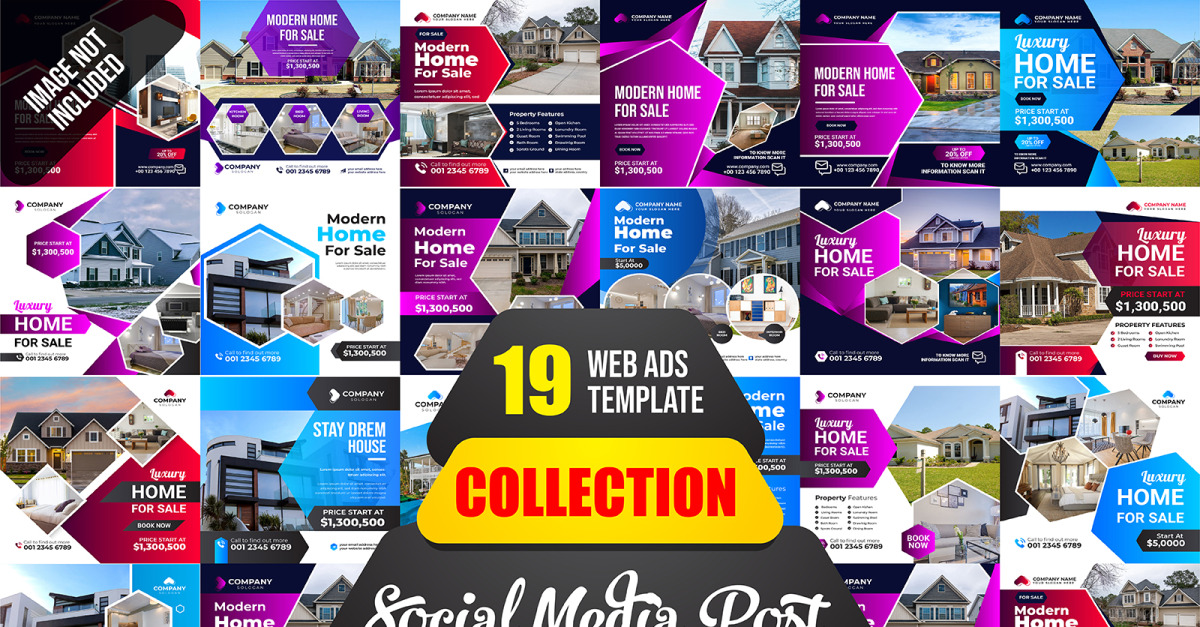 Post and Web Ads Bundle Social Media - TemplateMonster
