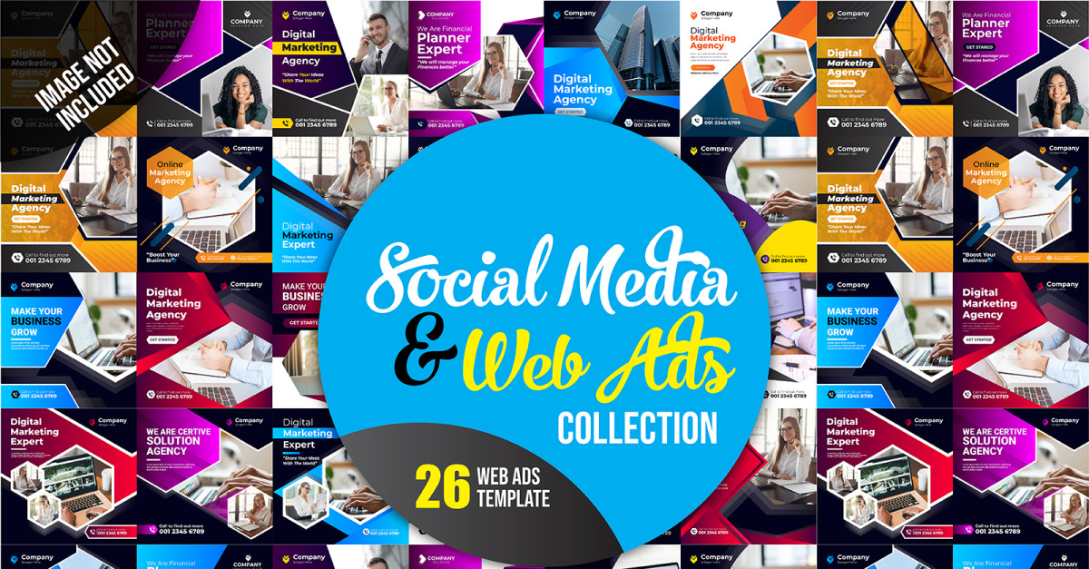 Post and Web ads Collection Social Media - TemplateMonster