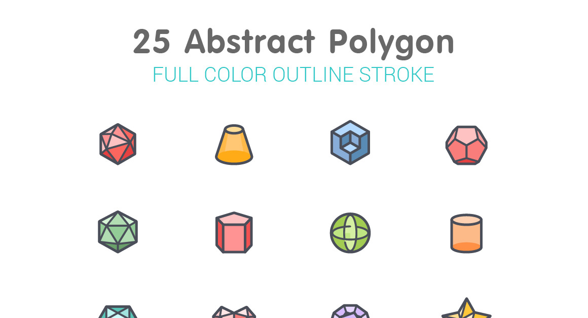 Abstract Polygon Line with Color Iconset template