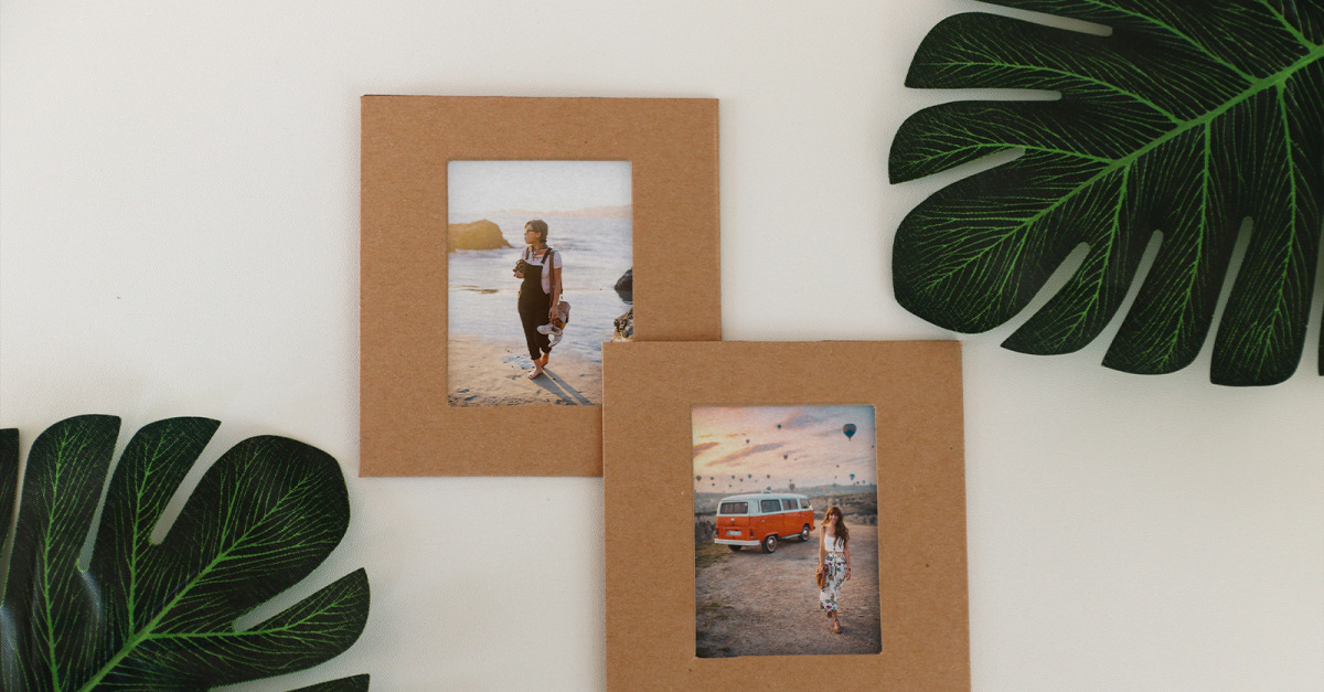 Travel Photo Frame With Flowers Product Mockup