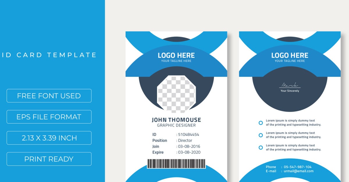 Creative Id Card Design Template Theme - TemplateMonster