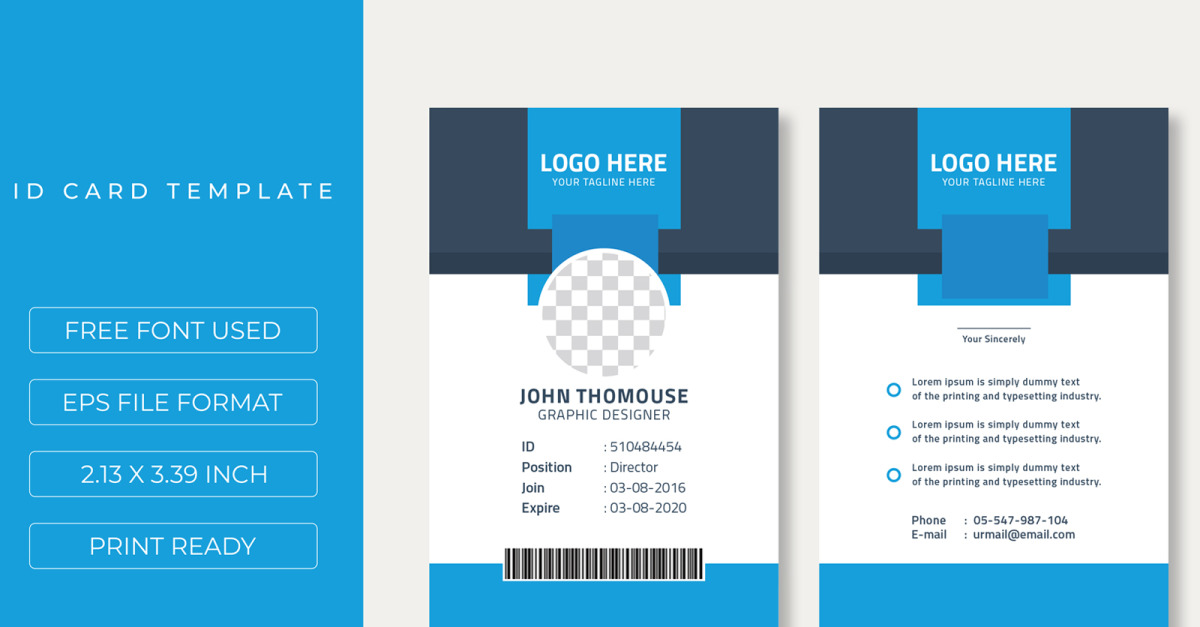 Creative Office Id Card Template Design Layout