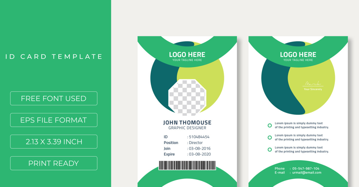 Graphic Designer Id Card Corporate Identity Template Theme