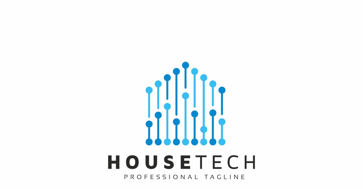 House Tech Digital Logo Template #183777 - TemplateMonster