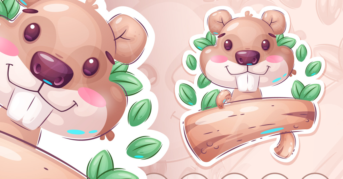 Castor lindo con registro - Ilustración perfecta