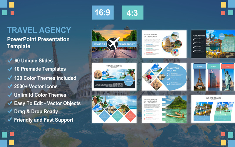 Modèle de présentation PowerPoint de voyage et d'agence