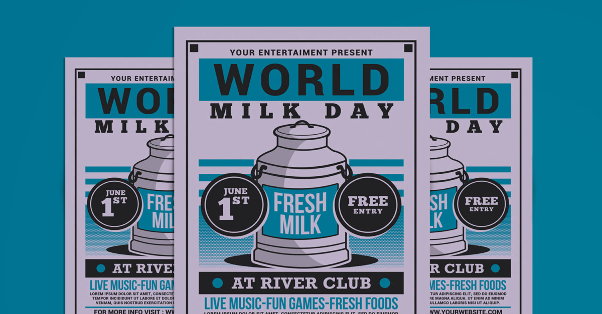 World Milk Day Flyer Template #184008 - TemplateMonster