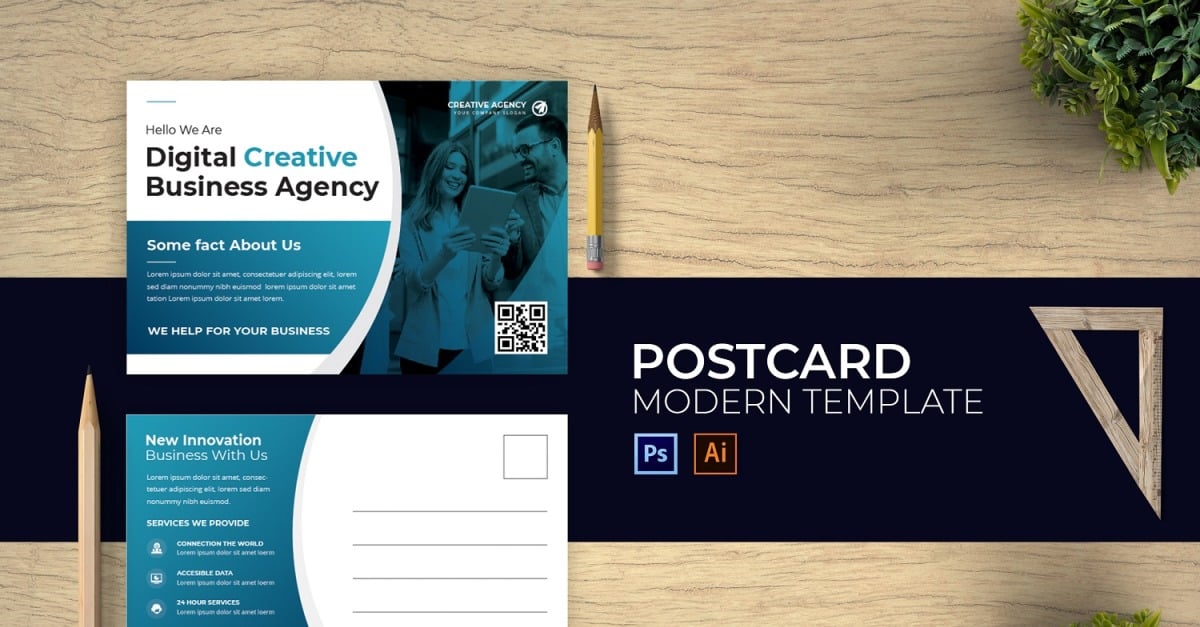 Digital Creative Post Card #184571 - TemplateMonster