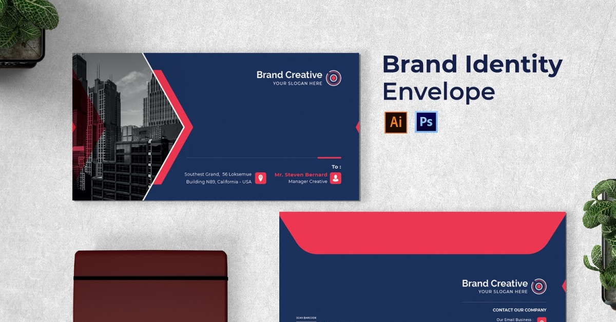 Brand Identity Envelope Print Template - TemplateMonster