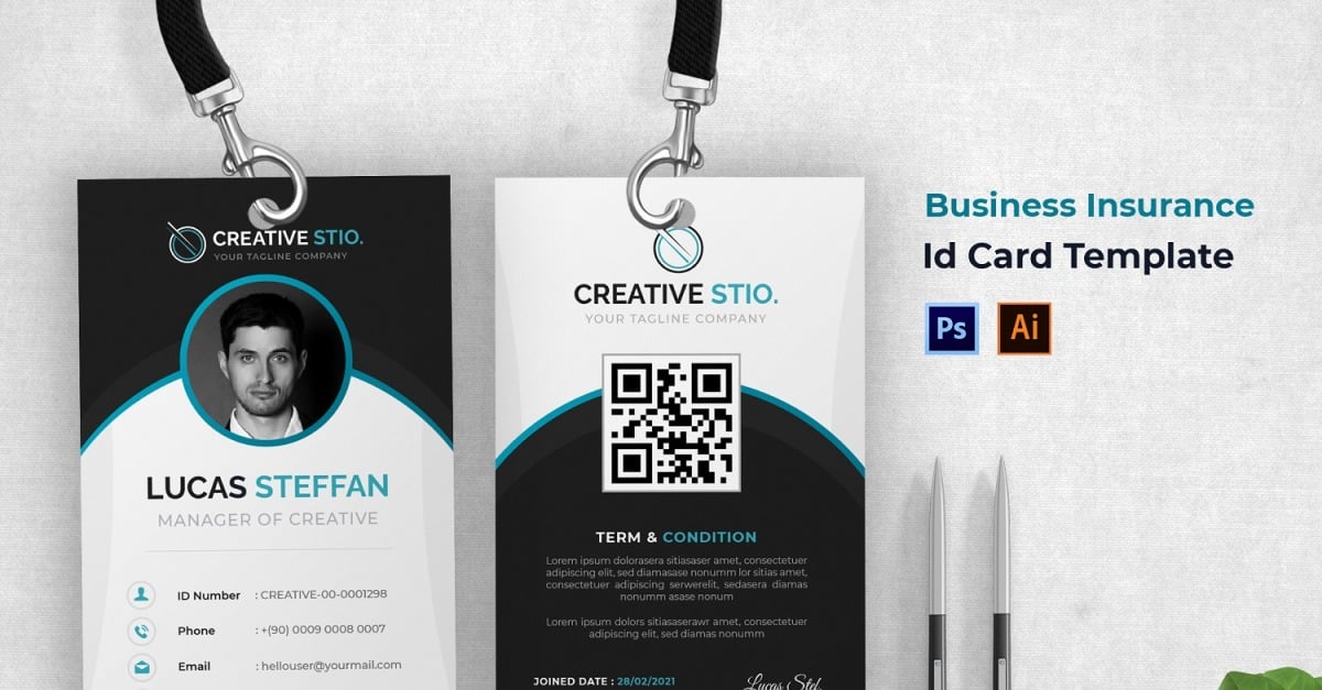 Business Insurance Id Card #184662 - TemplateMonster