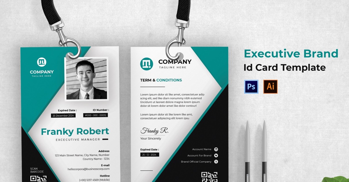Executive Brand Id Card Print Template - TemplateMonster
