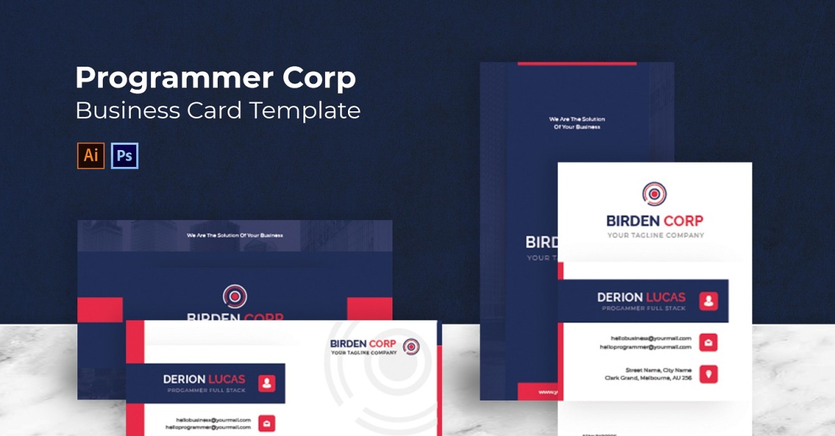 Programmer Corp Business Card #184660 - TemplateMonster