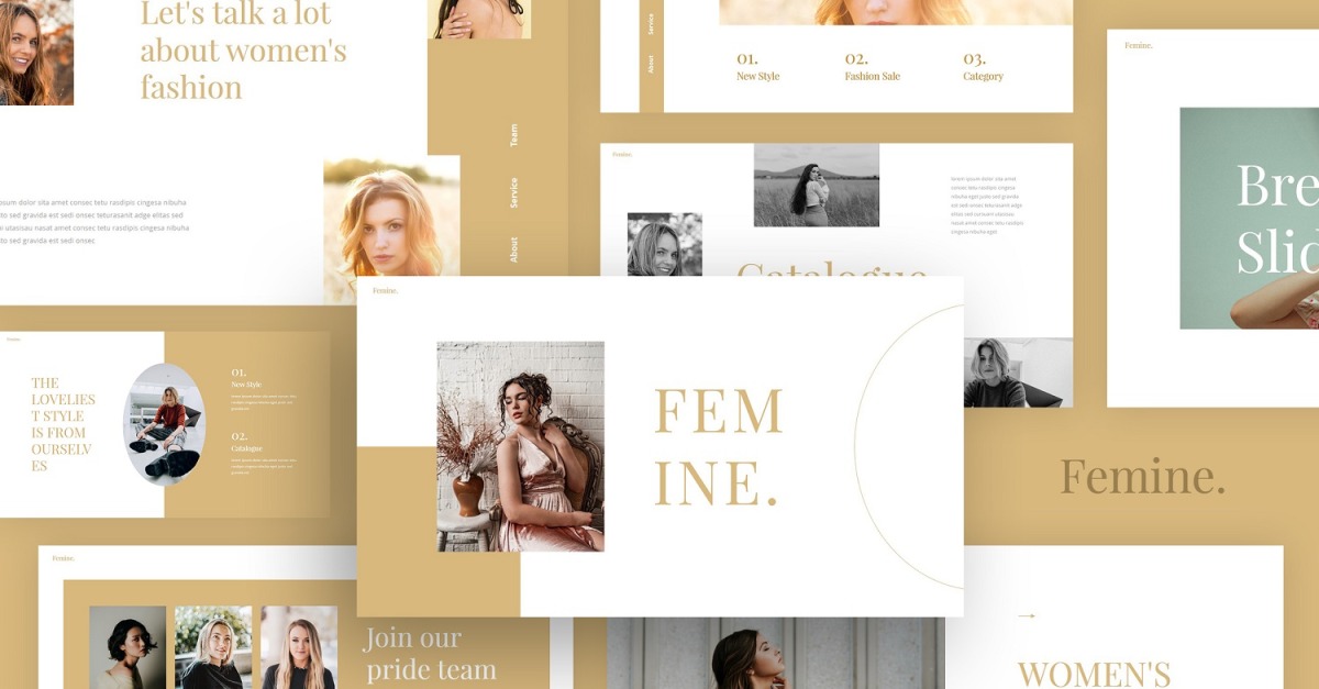 Femine - Chic Style Keynote Template - TemplateMonster