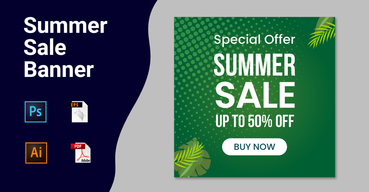 Summer Sale Ad Banner Background Design - TemplateMonster