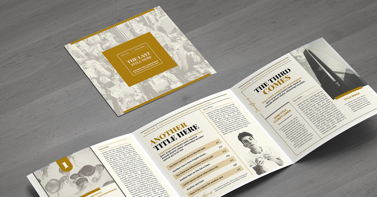 Modern Newspaper Square Trifold #185470 - TemplateMonster