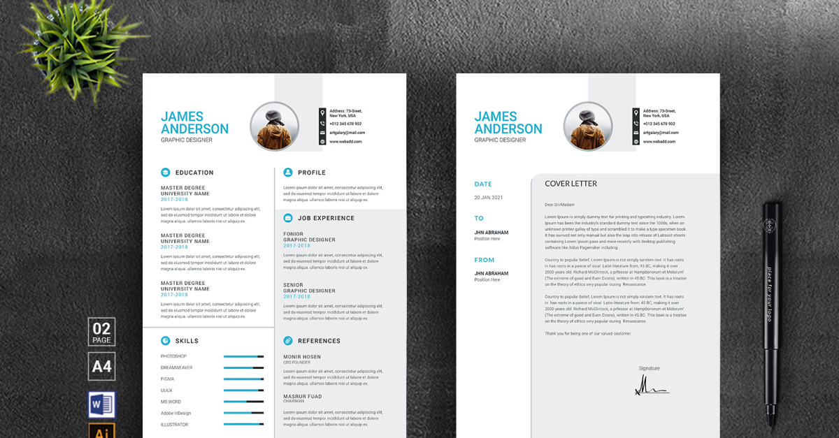 James Creative Resume Template #185536 - TemplateMonster
