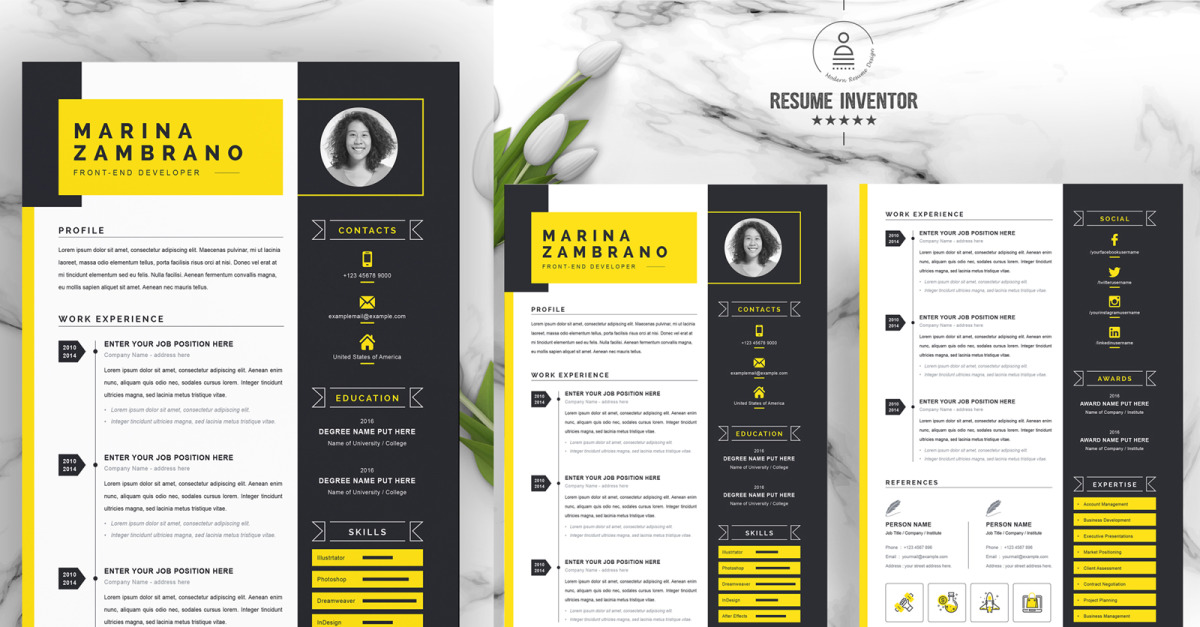 Marina / Printable Resume Templates #185549 - TemplateMonster