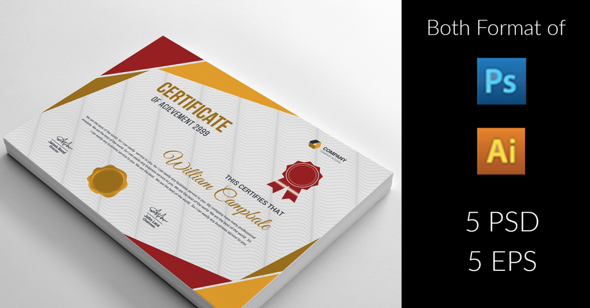 Triangle Elegant Certificate Template - TemplateMonster