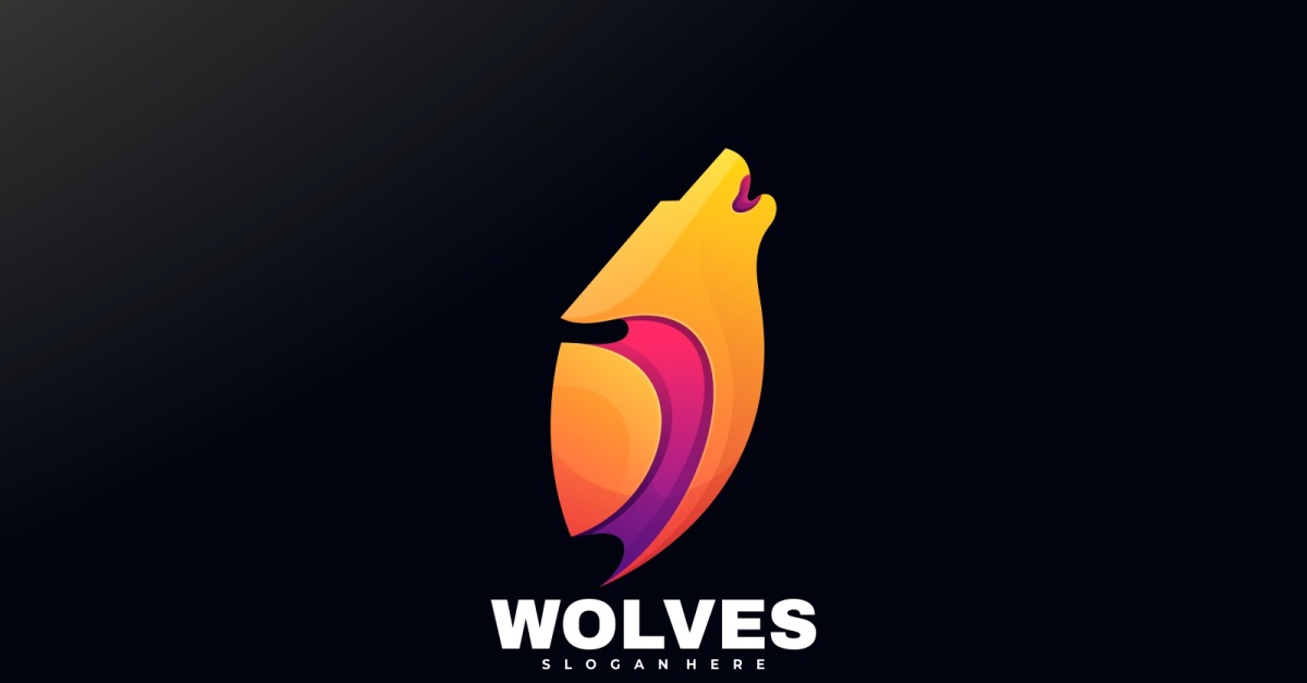 Wolves Gradient Colorful Logo template - TemplateMonster