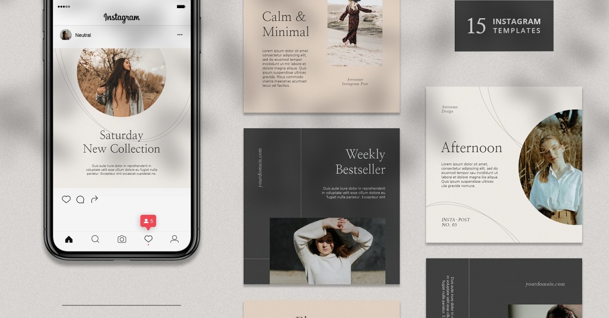 Neutral Color Instagram Post Template Social Media