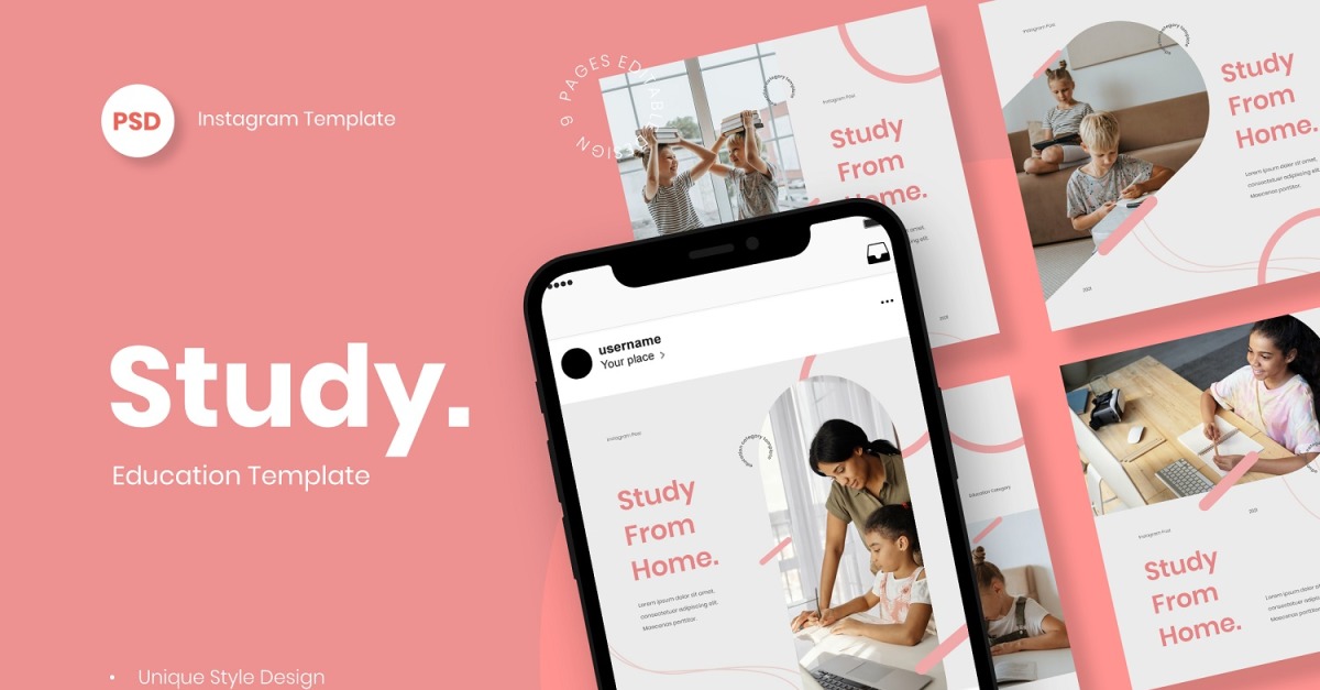 Study - Education Instagram Post Template Social Media