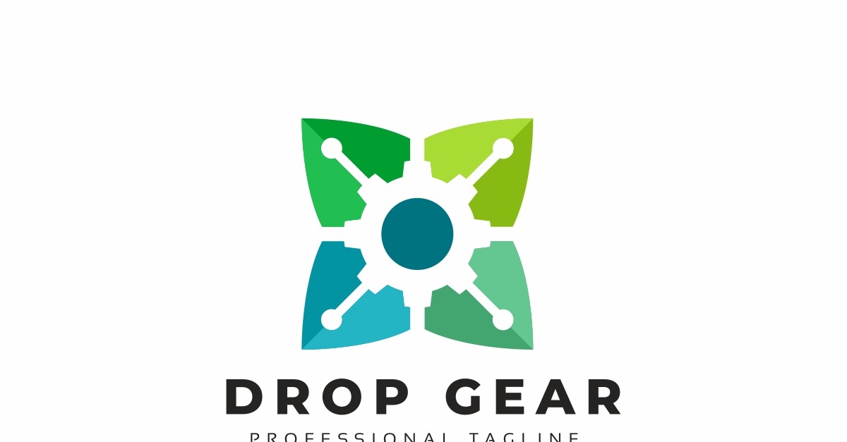 Drop Gear Leaves Logo Template #186032 - TemplateMonster