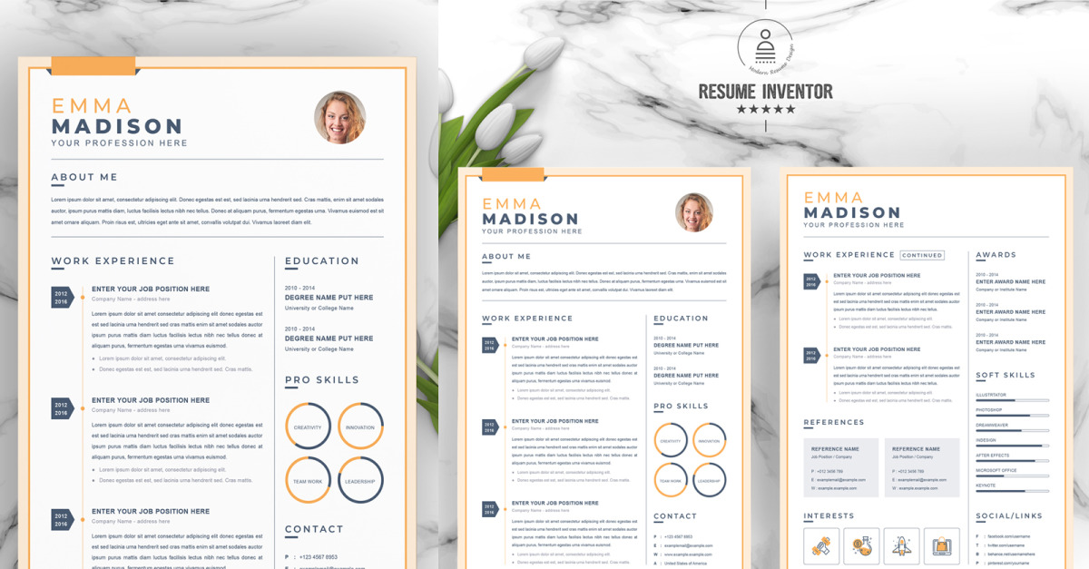 Emma / Printable Resume Templates #186176 - TemplateMonster