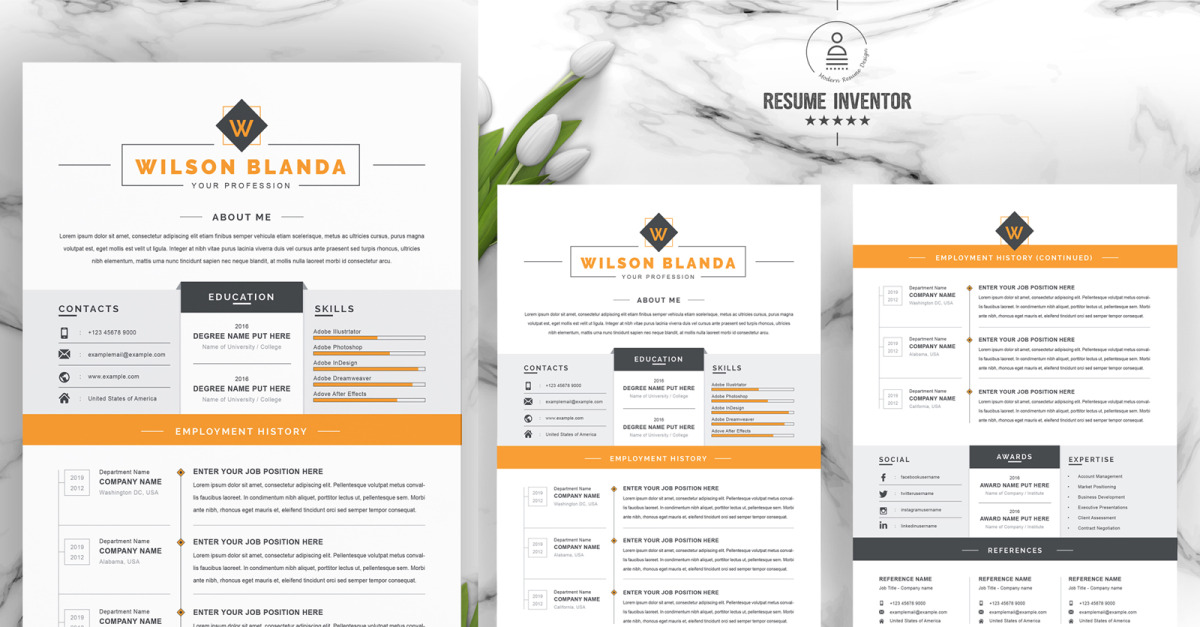 Wilson / Printable Resume Templates #186173 - TemplateMonster