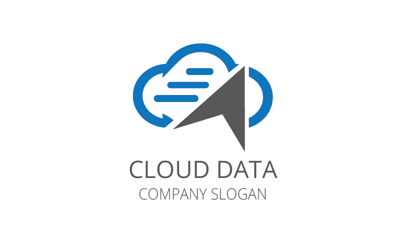 Modelo de logotipo do Cloud Data Server - TemplateMonster