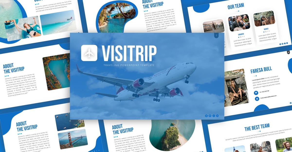Visitrip - Plantilla de PowerPoint Viajar - TemplateMonster