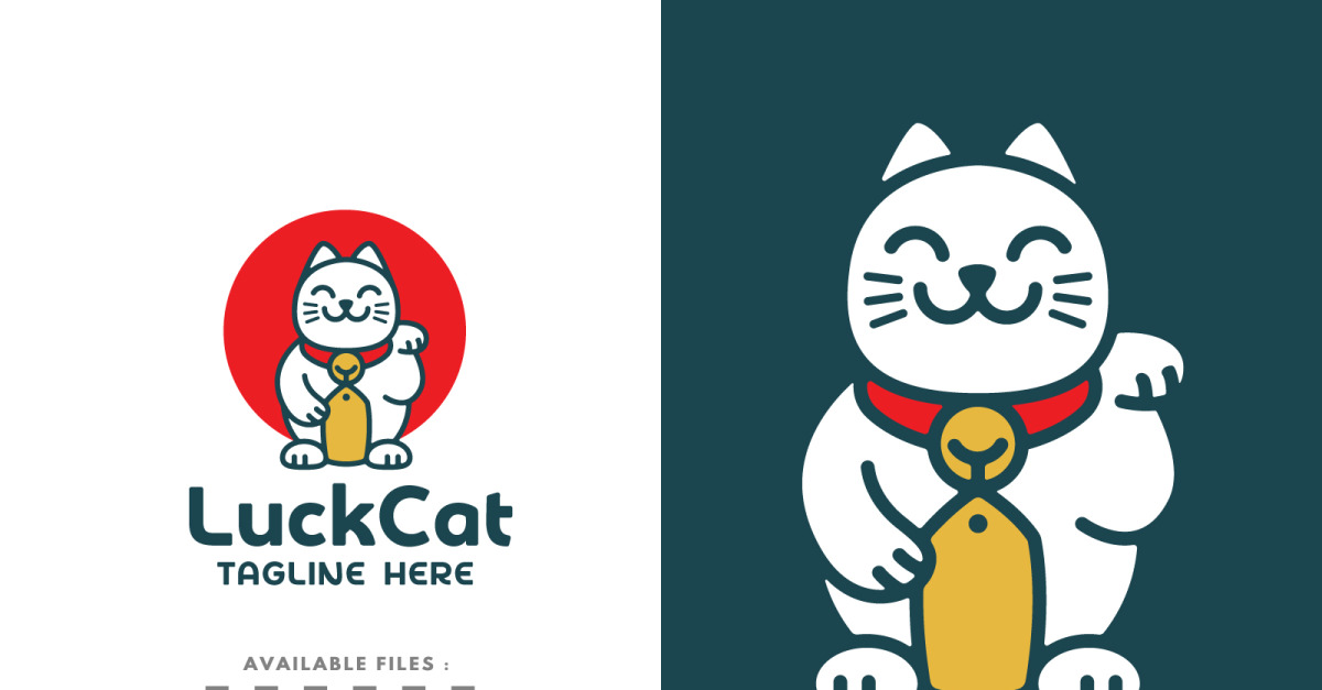 Minimal Lucky Cat Character Logo #186563 - TemplateMonster