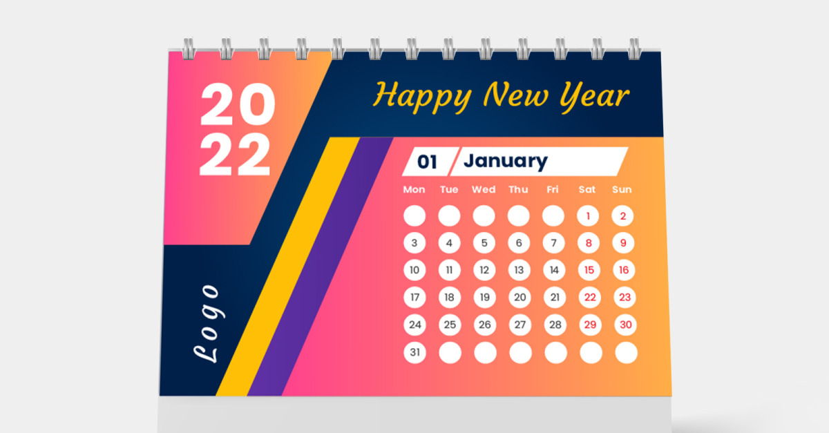 Set of 12 Months Desk Calendar 2022 #186503 - TemplateMonster