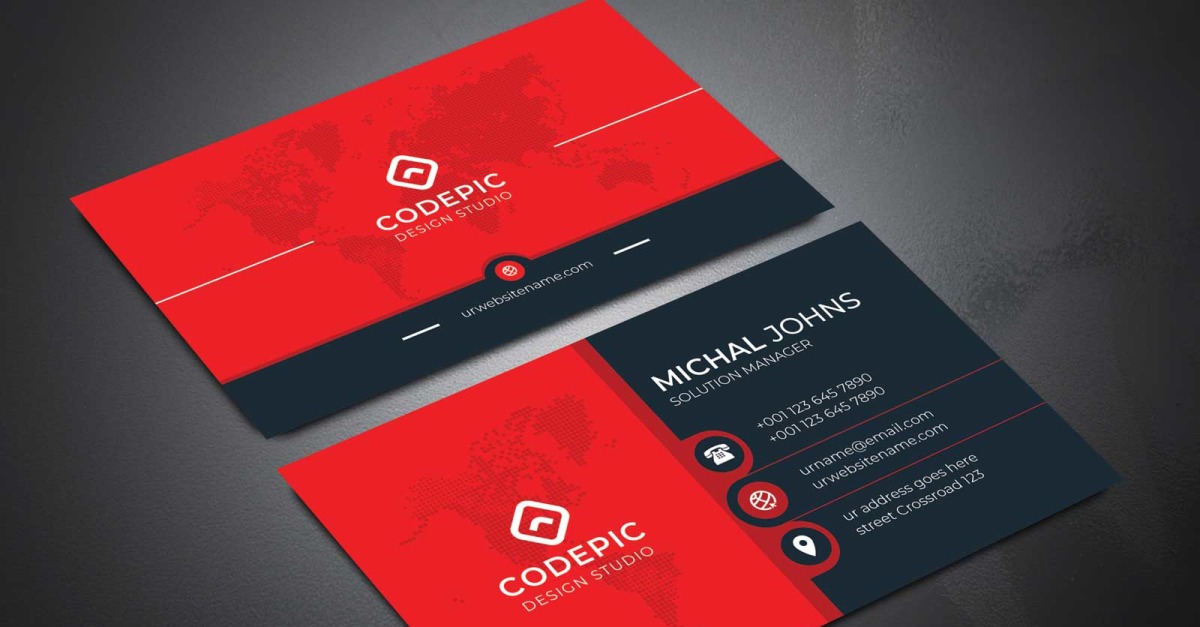 Corporate Business Card Codepic v8 #186621 - TemplateMonster