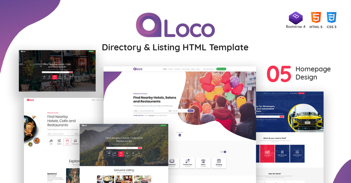 Loco - modelo HTML de listagem de diretório - TemplateMonster