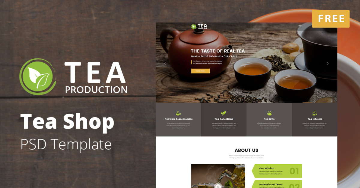 TEA Production - Free Tea Shop PSD Template - TemplateMonster