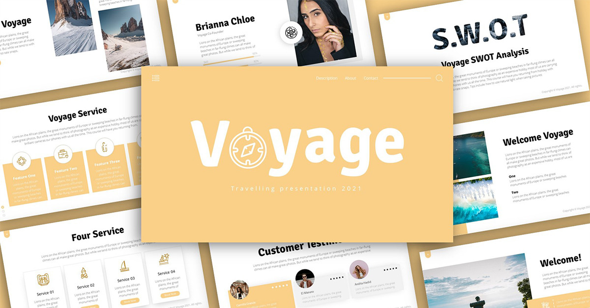 Voyage Traveling Presentation PowerPoint Template