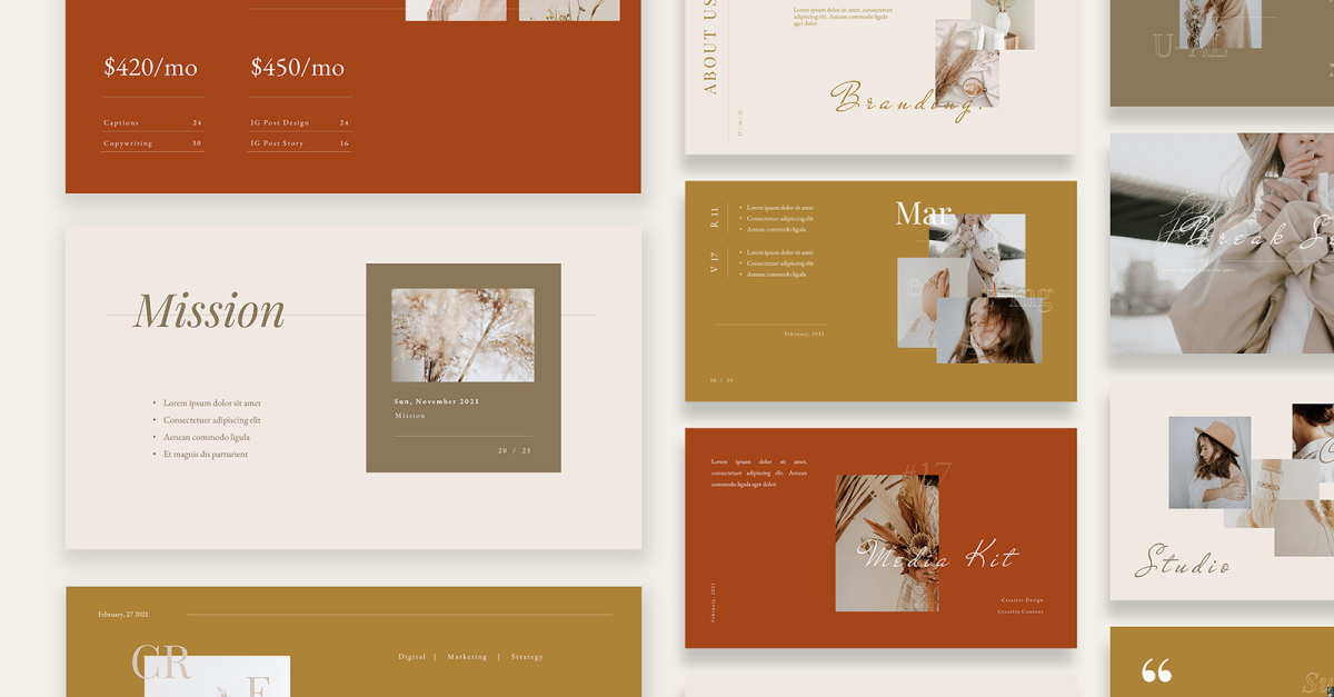 Beauty Minimalist Branding Kit Powerpoint Template