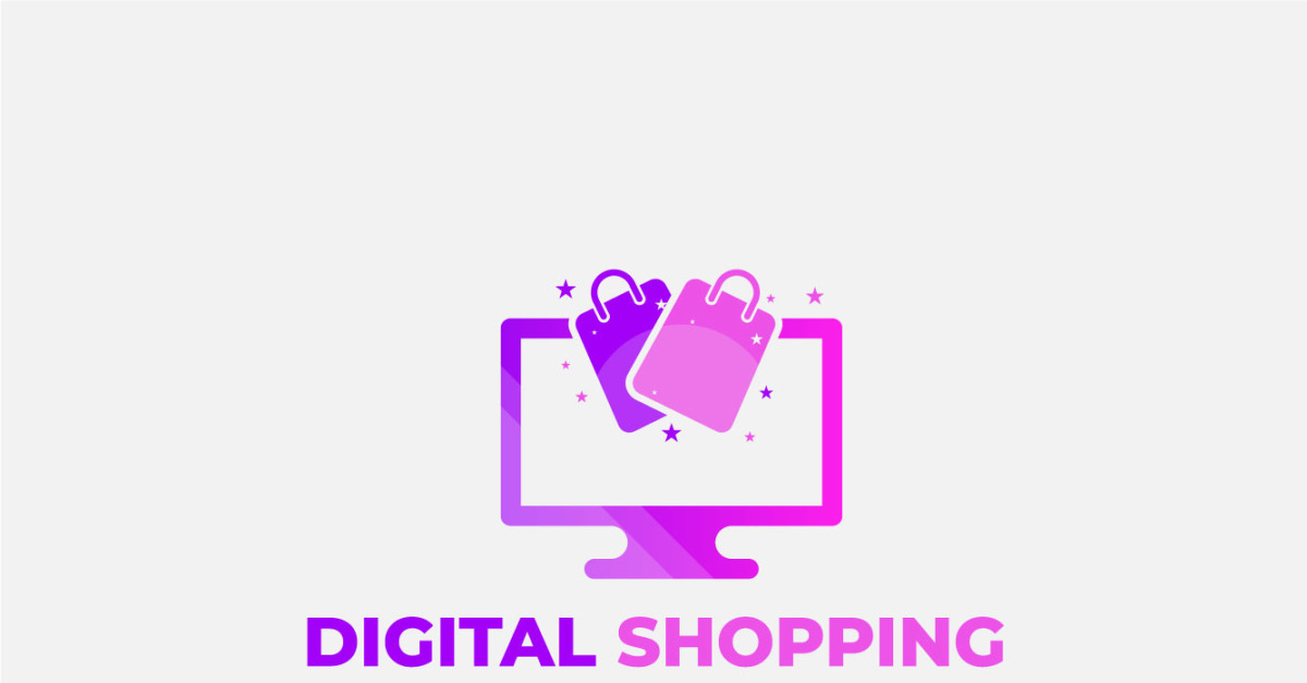 Digital Shopping Logo Design Template - TemplateMonster