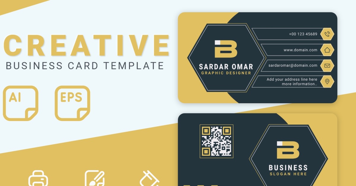 Polygon Business Card - Corporate Identity Template