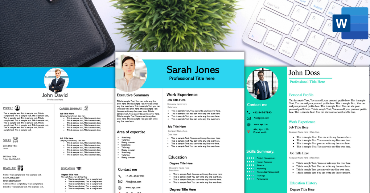 Pack of 3 Professional Resume Template - TemplateMonster