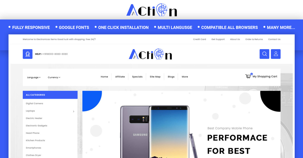 Action - Electronics Store Opencart Theme - TemplateMonster