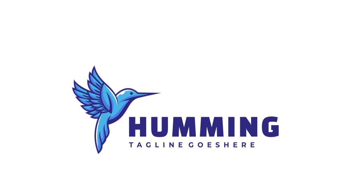 Humming Bird Simple Mascot Logo #188027 - TemplateMonster