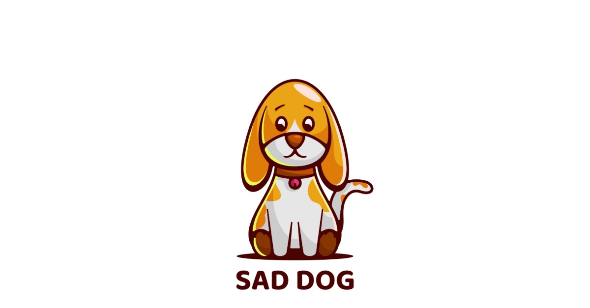 Sad Dog Cartoon Logo Style #188036 - TemplateMonster